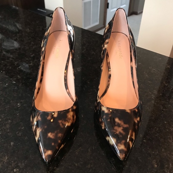 kate spade | Shoes | New Kate Spade Vivian Pumps Tortoise Patent 75 ...